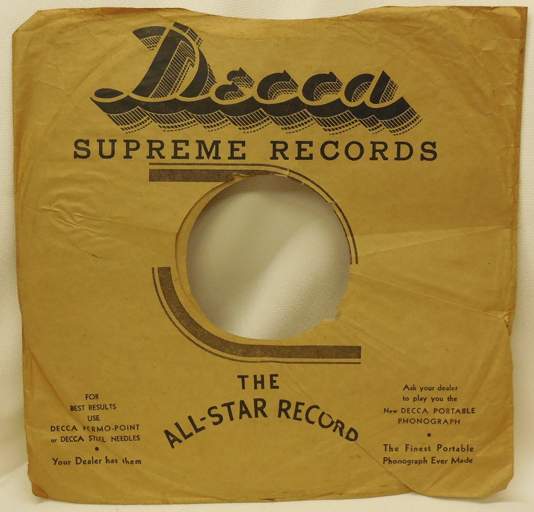 DECCA 78 RPM 10" RECORD COMPANY SLEEVES