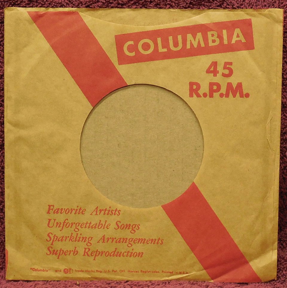 COLUMBIA 45 RPM RECORD COMPANY SLEEVES Page COLUMBIA