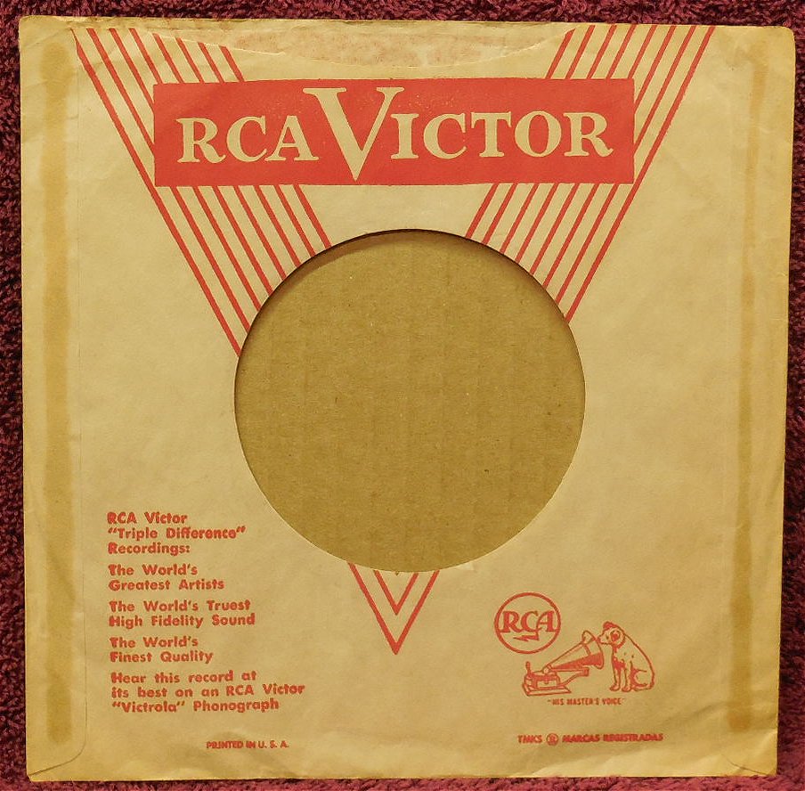 rca 45 RPM RECORD COMPANY SLEEVES Page rca